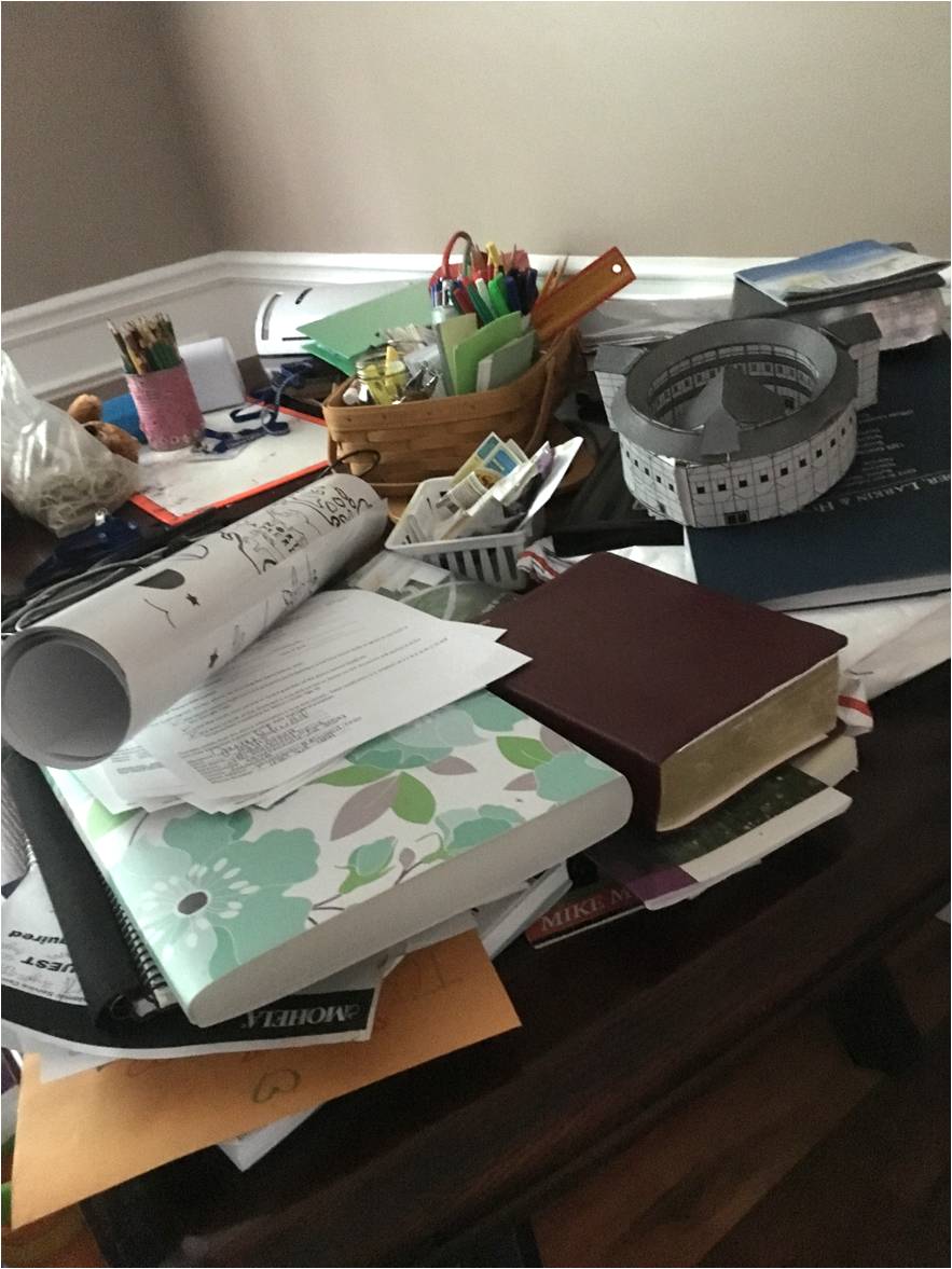 messy desk - Homeschool Story