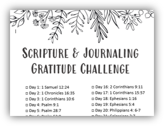 Gratitude Scripture & Journaling Challenge FREE DOWNLOAD - Homeschool Story